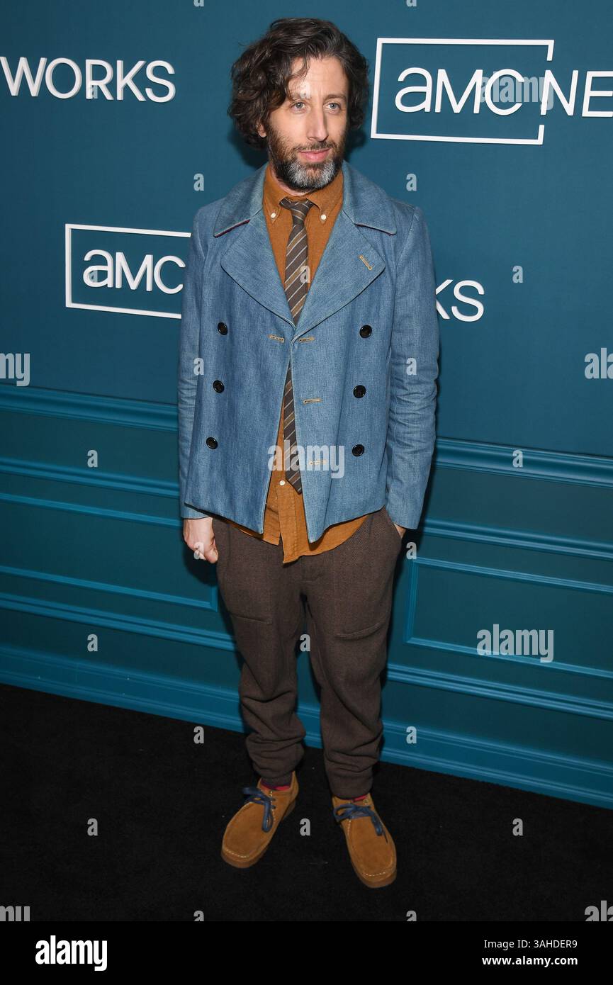 New York, USA. 09th Apr, 2025. Simon Helberg attends the AMC Networks ...