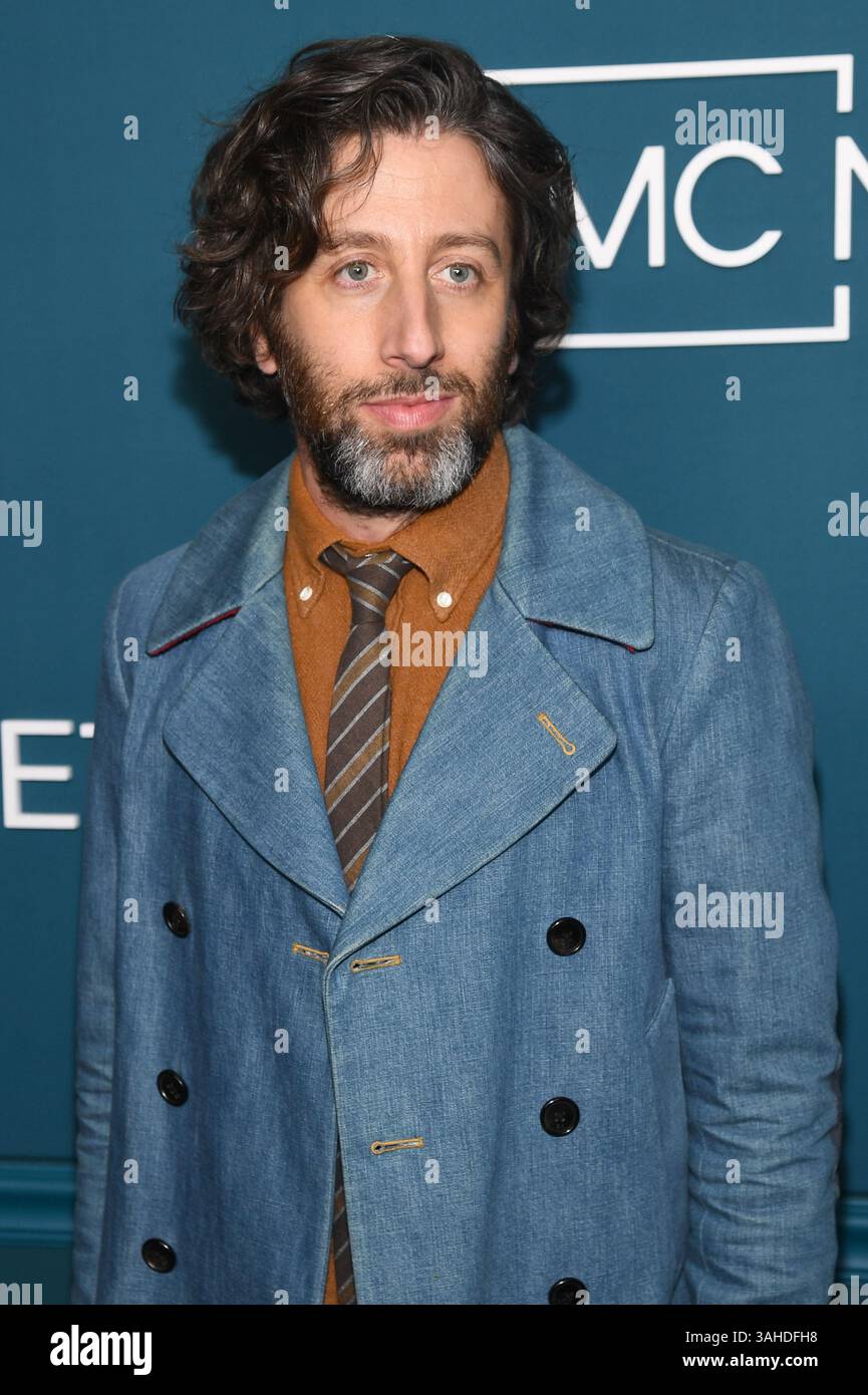 New York, USA. 09th Apr, 2025. Simon Helberg attends the AMC Networks ...