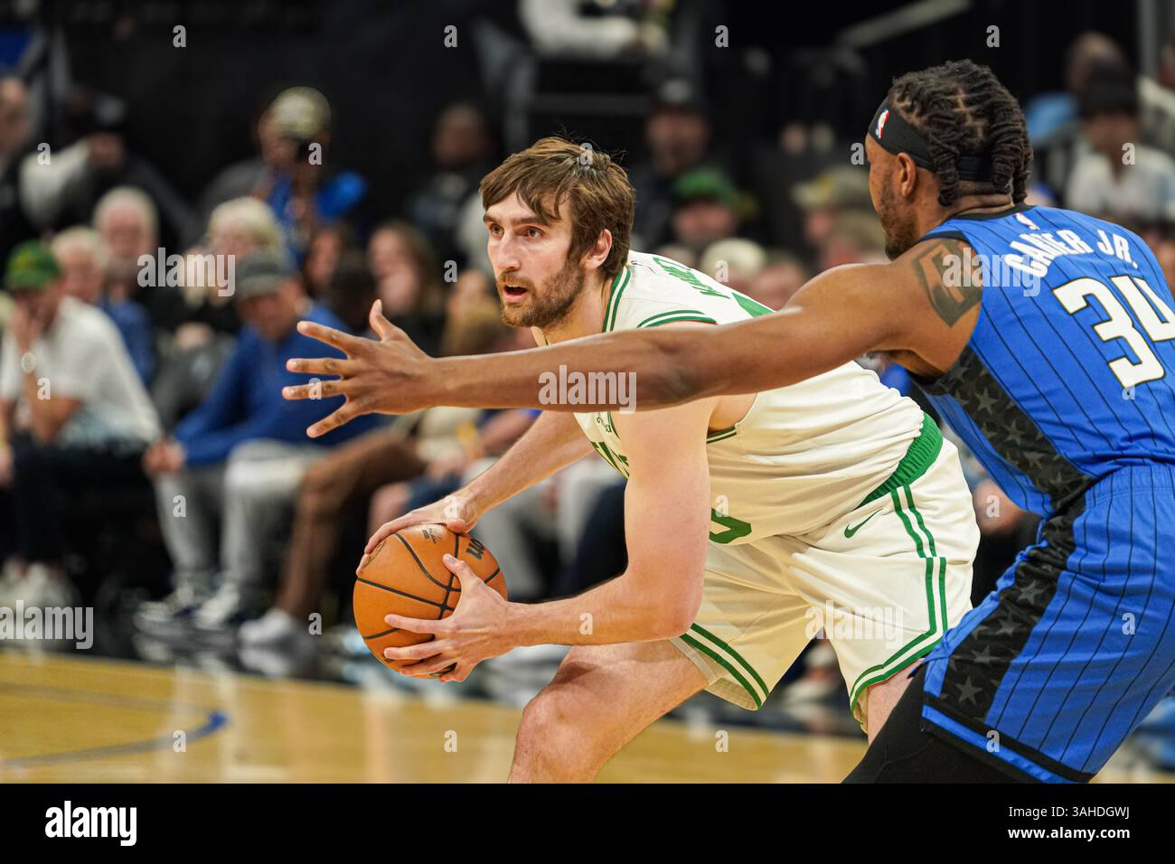 Orlando, Florida, USA, April 9, 2025, Boston Celtics center Luke Kornet ...
