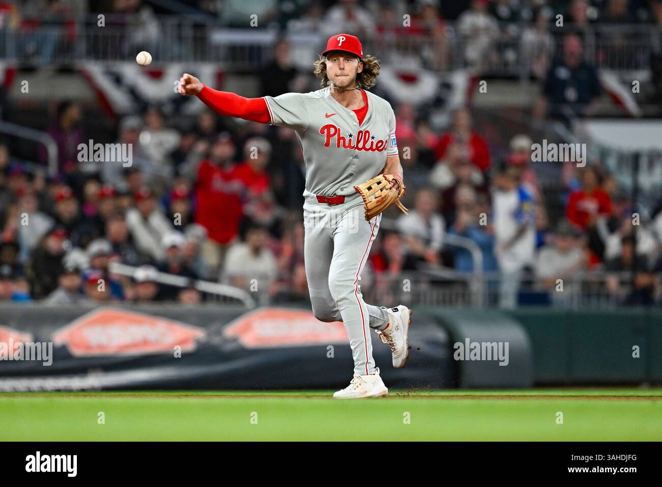 ATLANTA, GA – APRIL 09: Philadelphia third baseman Alec Bohm (28 ...