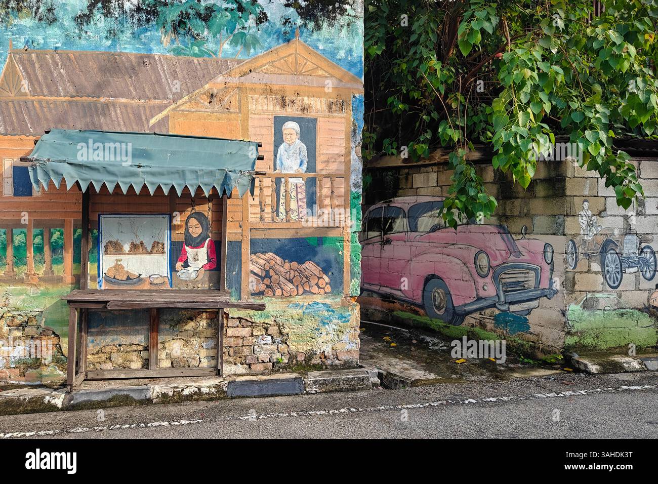 Muar, Malaysia - Mar 25, 2025: Street Art lane, part of Muar Cultural ...