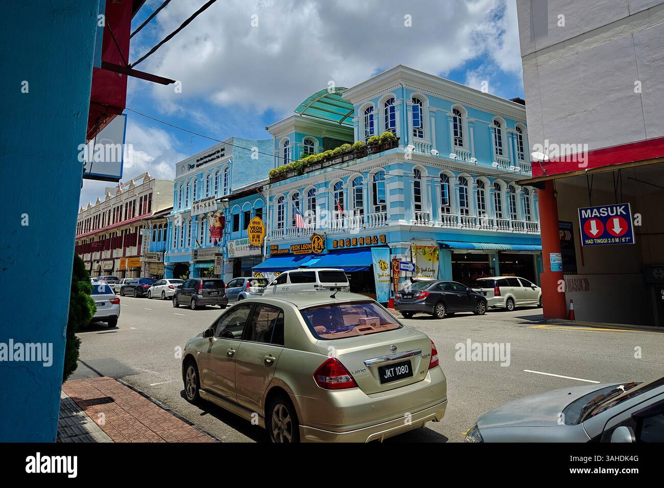Muar, Malaysia - Mar 24, 2025: Street view with shop houses in Muar ...