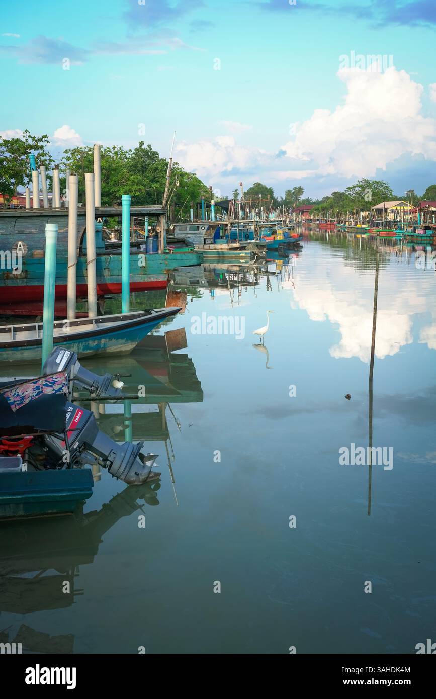 Muar, Malaysia - Mar 24, 2025: View of the fishermen jetty at Parit ...
