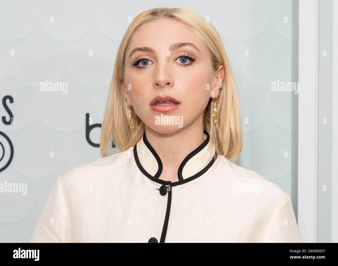 New York, NY, April 9, 2025: Ella Lily Hyland wearing dress by Libowe ...