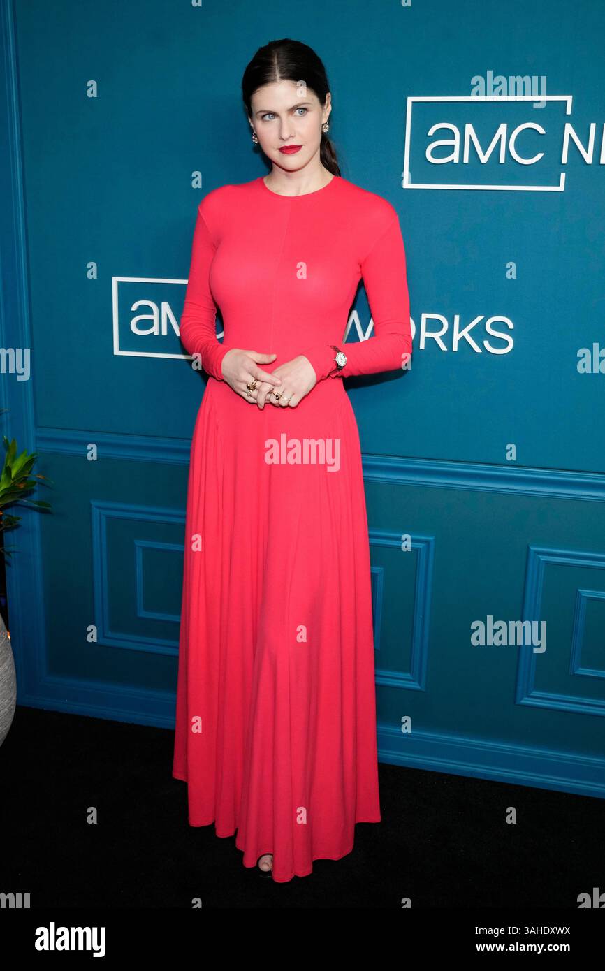 Alexandra Daddario attends the AMC Networks Upfront at Spring Studios ...