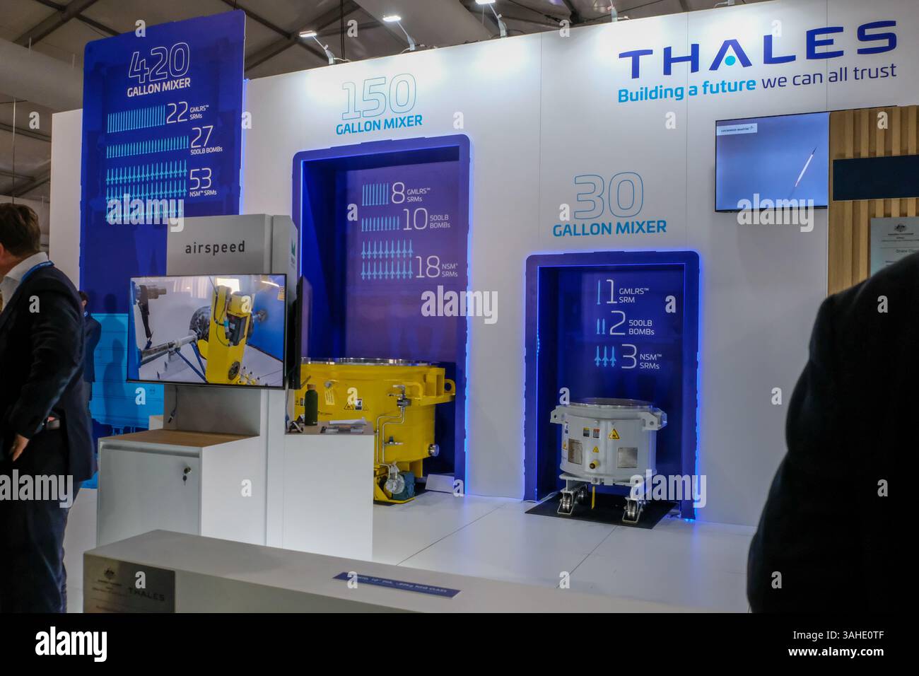 Logo and stand of Thales Group a French multinational aerospace and ...