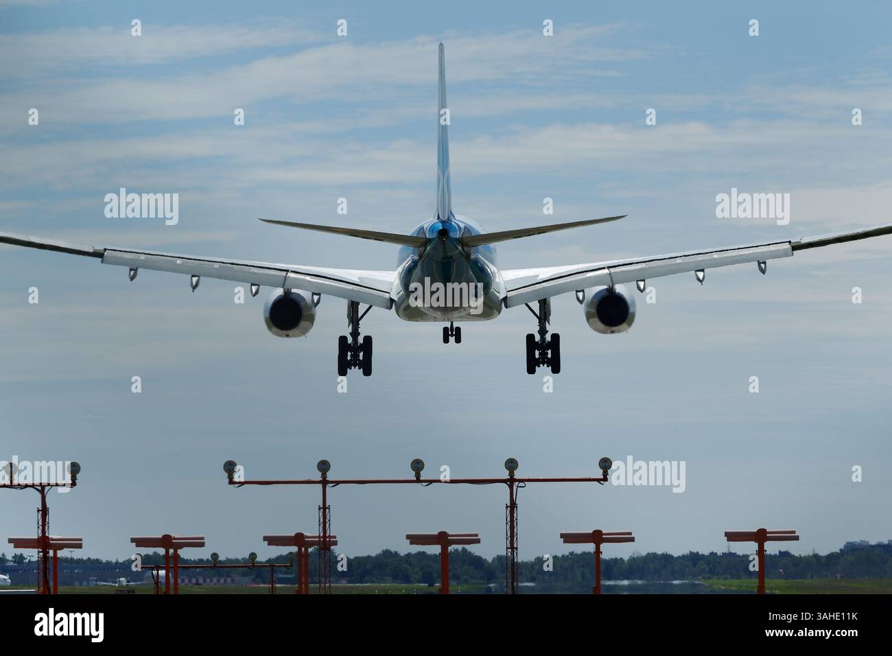 Air Transat Airbus A330 on final approach at the Montréal-Pierre Elliott Trudeau International ...