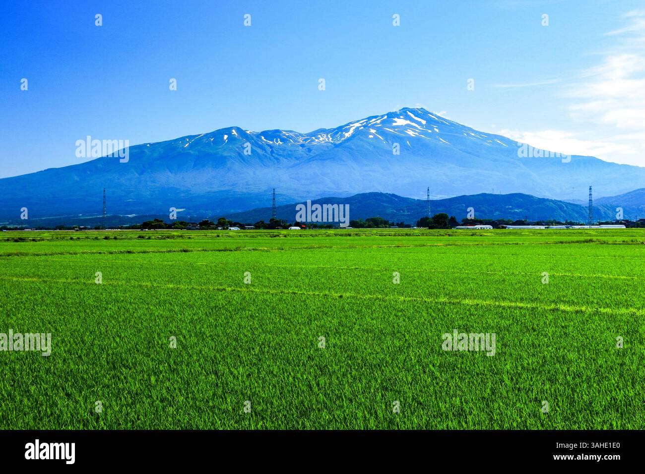 From the Shonai Plain in Yamagata in early summer, the elegant snow ...