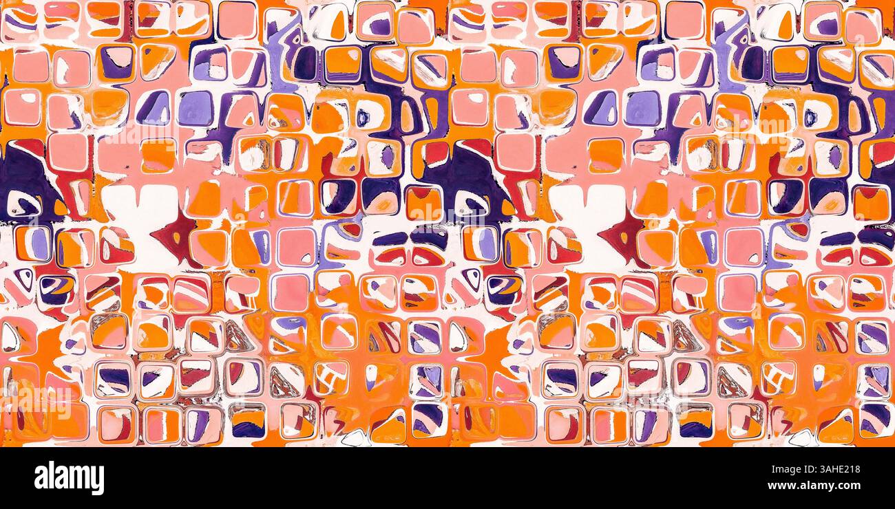 Abstract blotched random mosaic shape square seamless border pattern ...