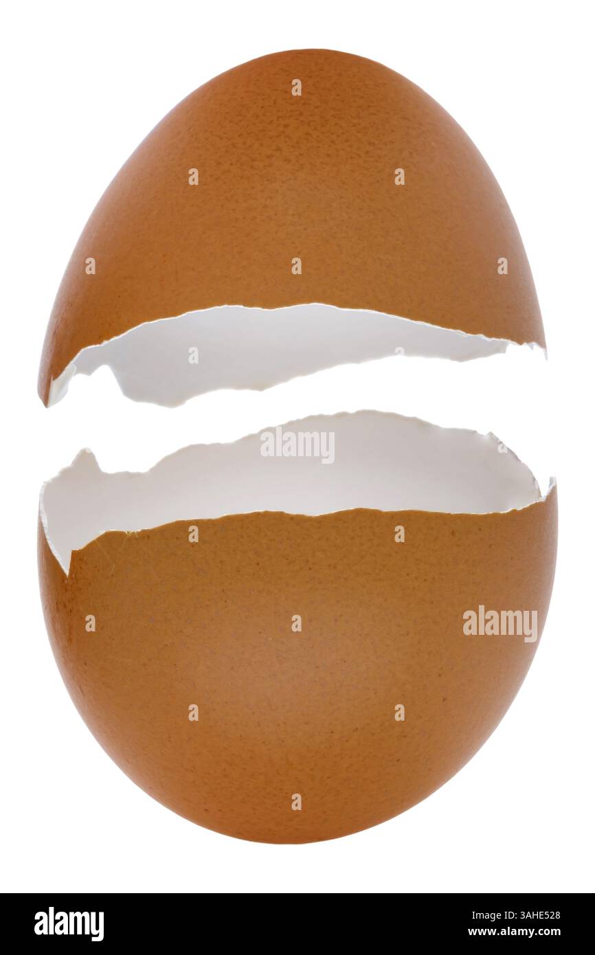 cracked egg shell isolate in white background with clipping path Stock ...
