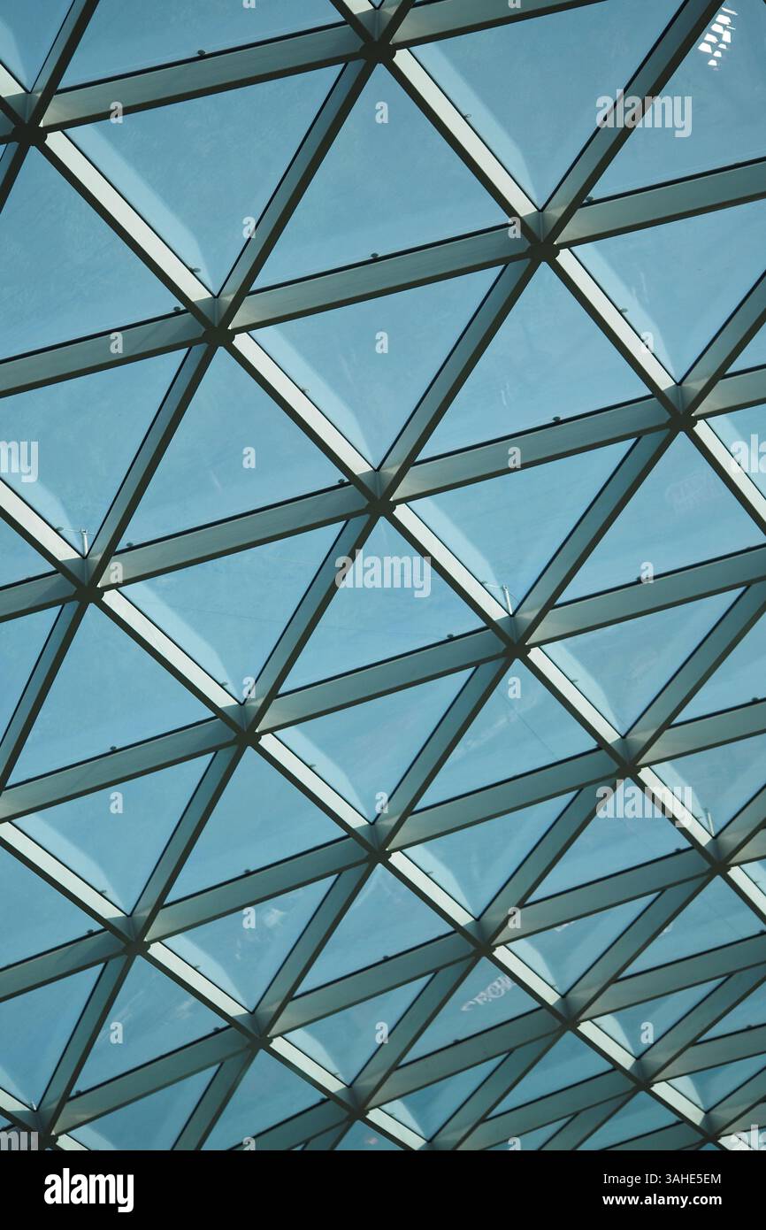 Modern architectural design of a glass ceiling structure Stock Photo ...