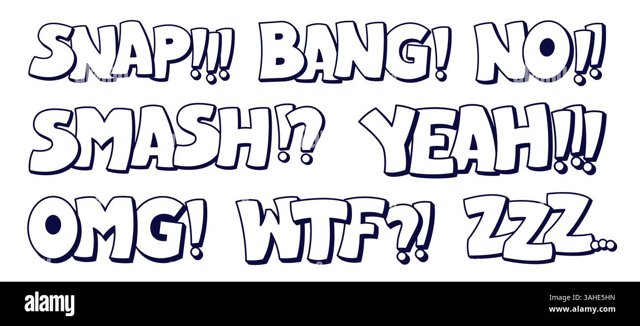 Speech bubbles pack with worlds snap, bang, no, smash, yeah, omg, wtf ...