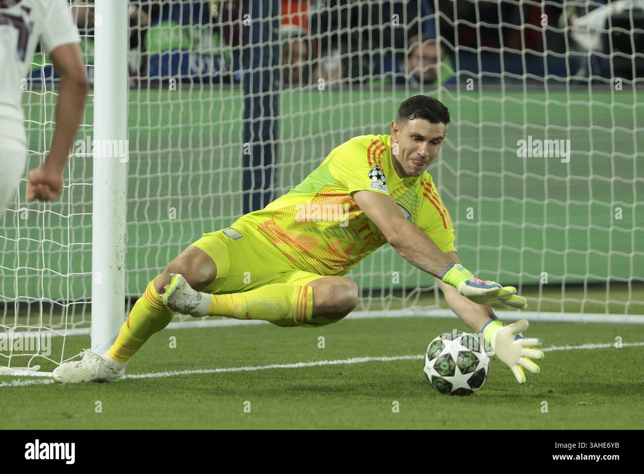 Goalkeeper of Aston Villa Emiliano Martinez during the UEFA Champions ...
