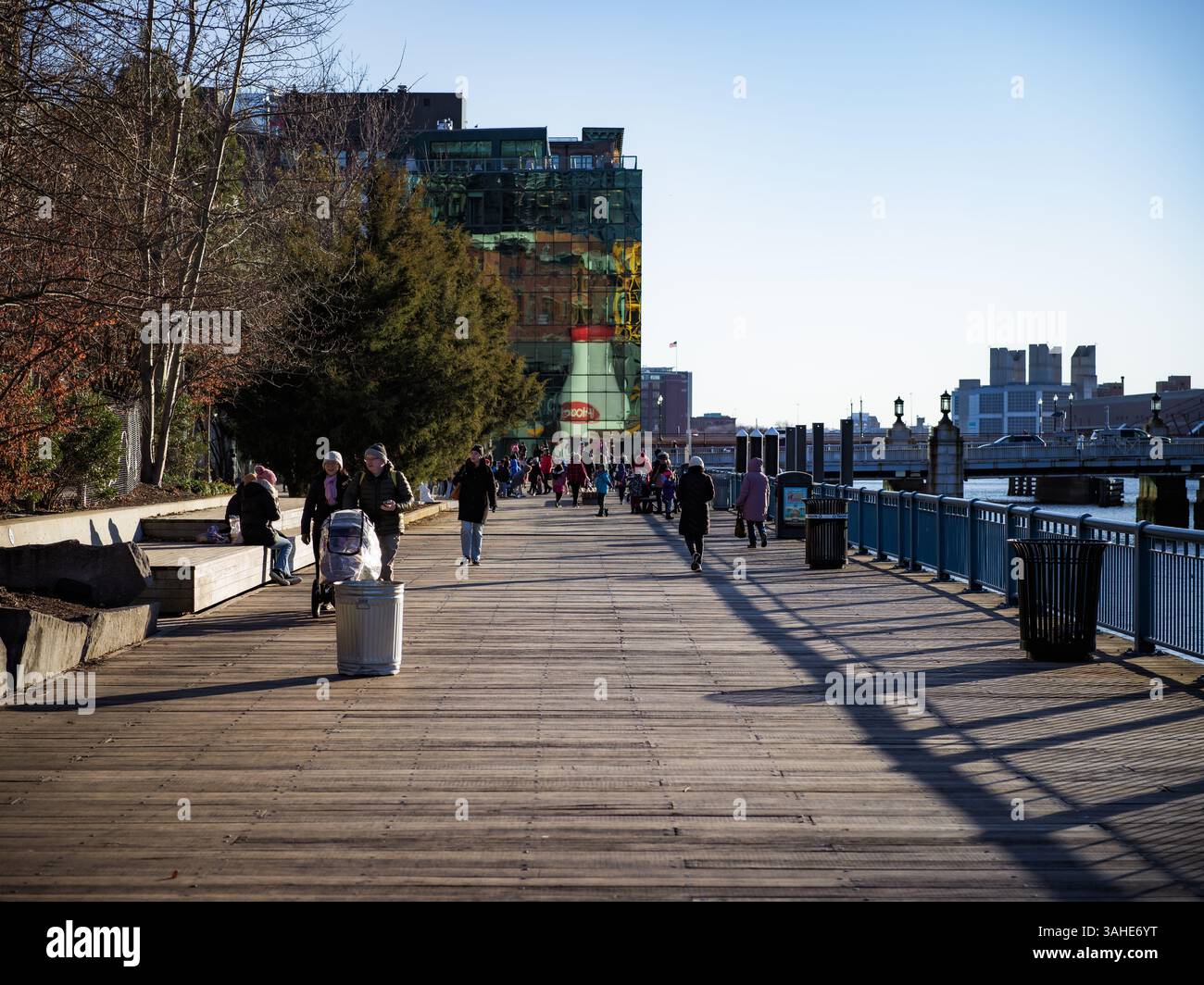 Boardwalk Boston Children Museum Sunny Sky People Walking Stock Photo ...