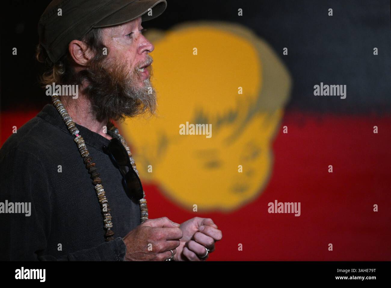 Jason Wing, Aboriginal-Chinese multimedia artist with his artworks ...