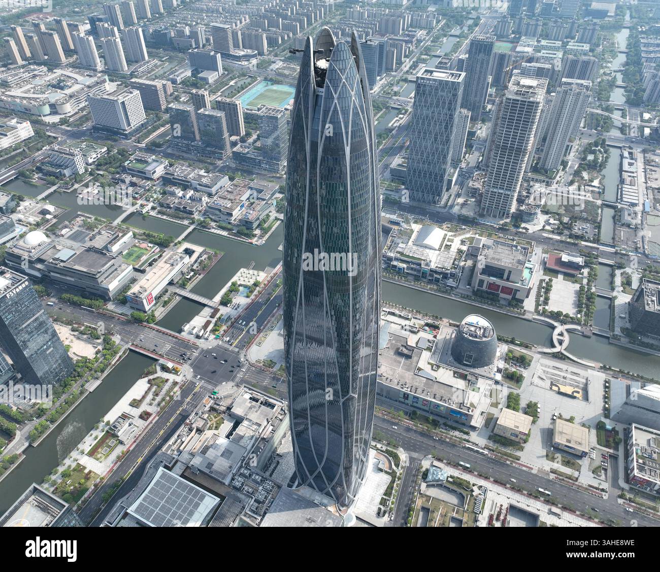 Ningbo,China.9th April 2025. Ningbo Center Tower, Zhejiang's Tallest ...