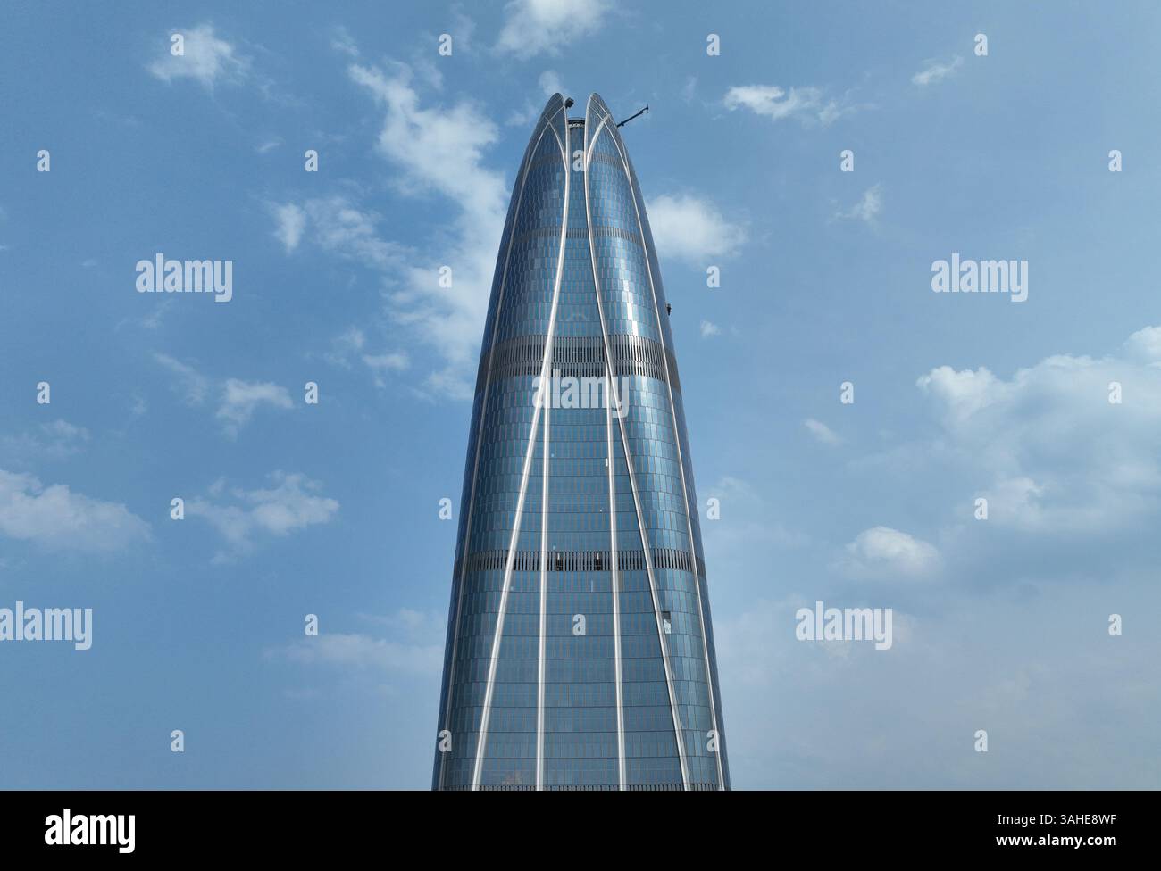 Ningbo,China.9th April 2025. Ningbo Center Tower, Zhejiang's Tallest Skyscraper, officially ...