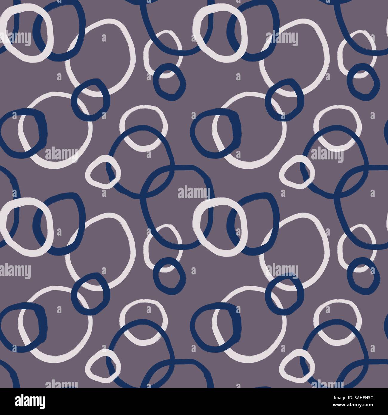 Hand drawn seamless pattern in trendy blue mauve colors. Simple modern ...