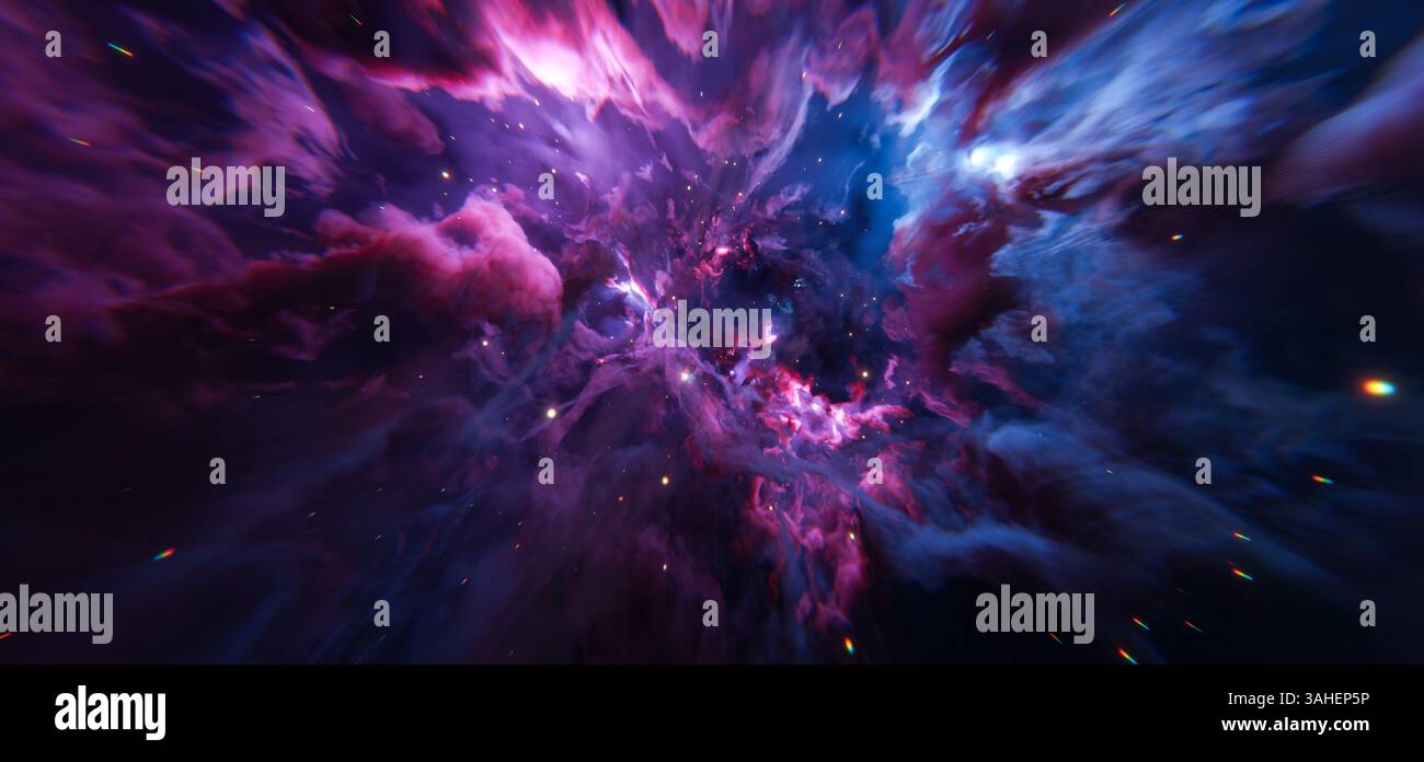 Vibrant Purple and Pink Space Nebula Background with Dynamic Swirls ...