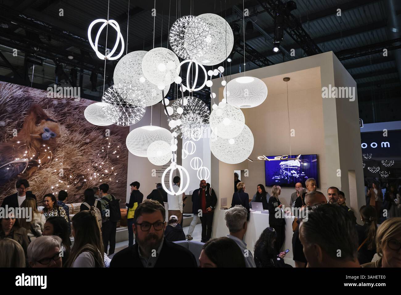 Milan, Italy. 08th Apr, 2025. A general view of a fair stand at the ...
