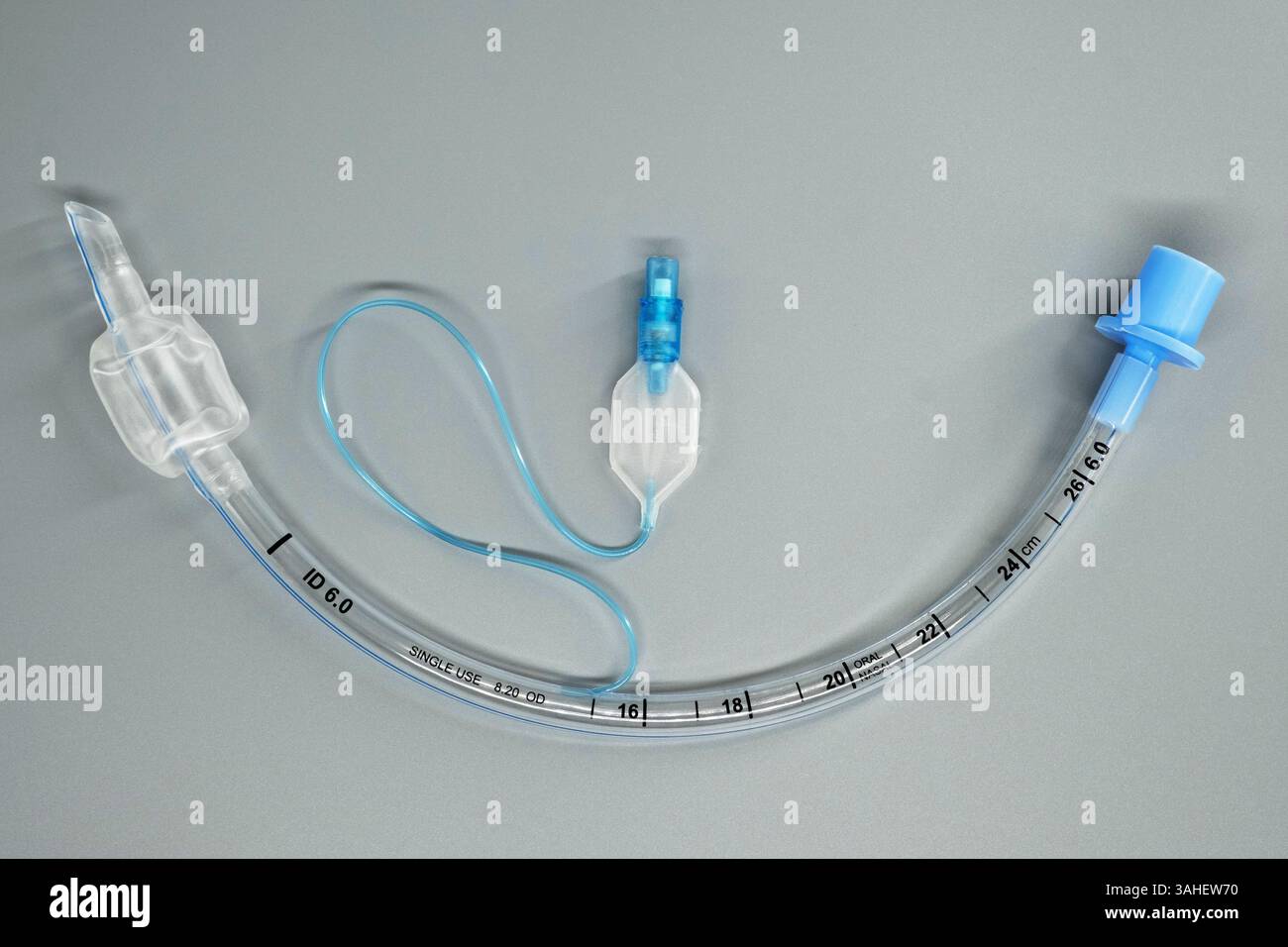 A clear medical device used for intubation and ventilation, essential ...