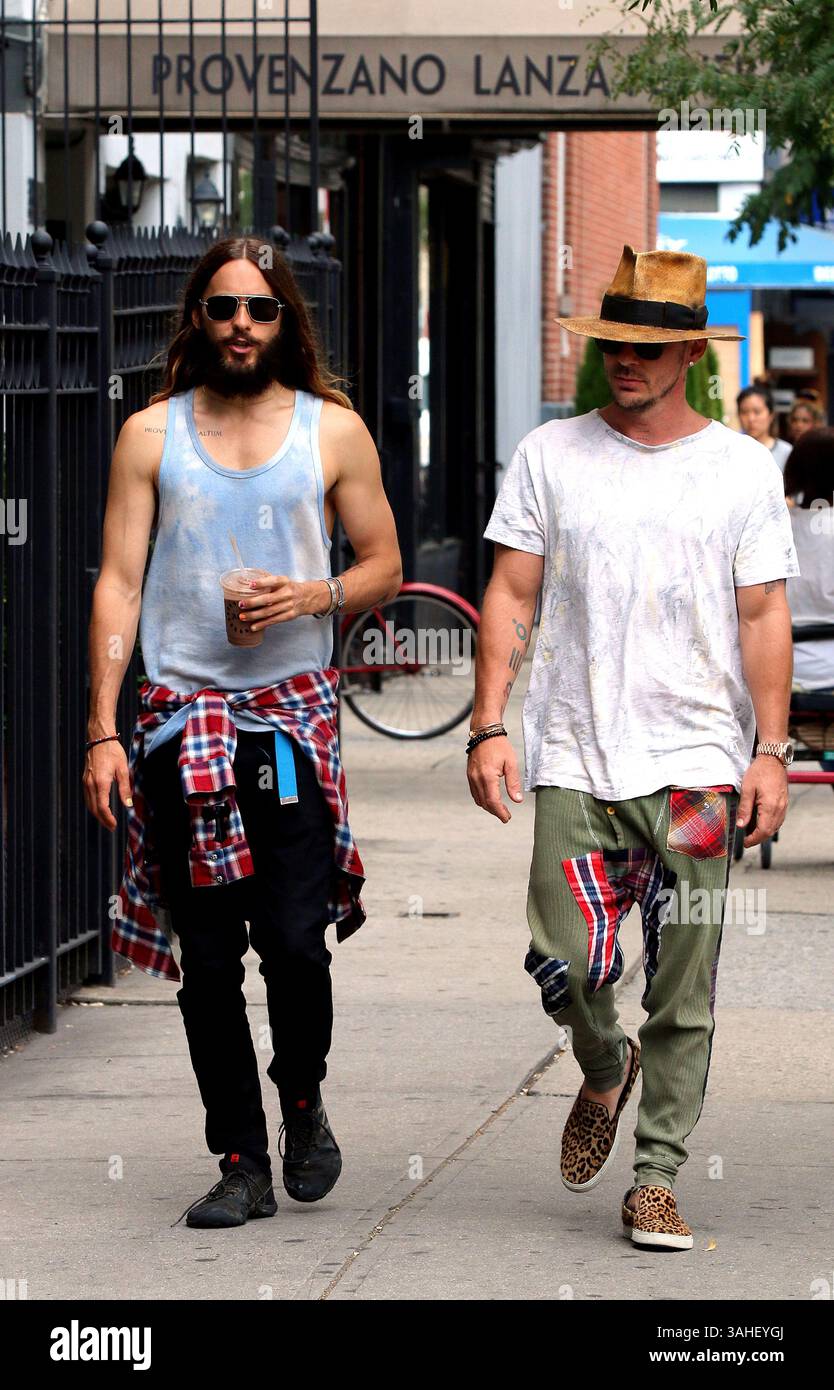 Jared Leto and his brother Shannon Leto out and about on the Lower East ...
