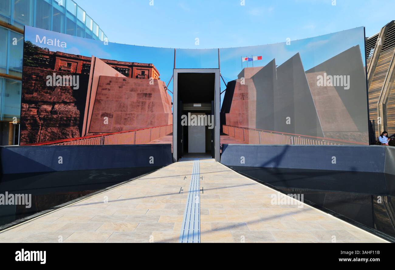 A photo shows the Malta Pavilion at Expo 2025 Osaka, Kansai, Japan at ...