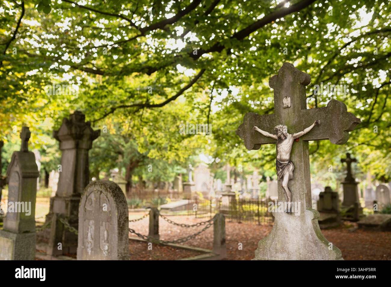 Crucifix at the Roermond cemetery in the Netherlands Stock Photo - Alamy