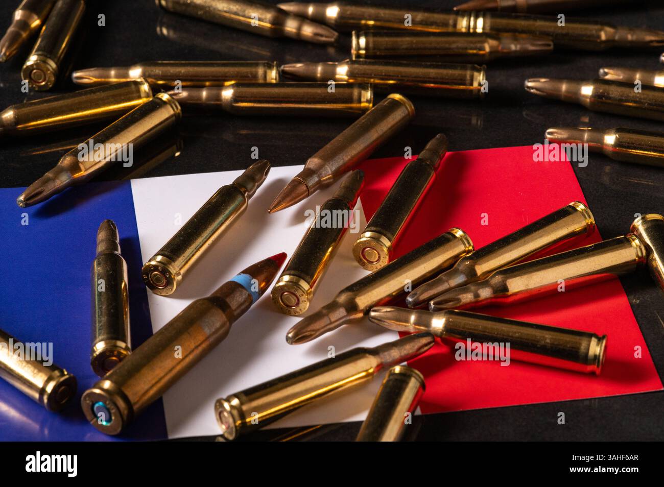 Bullets and French Flag Representing France Military Strength and Role ...