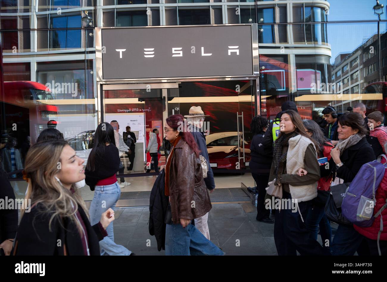 TESLA pop-up store, situated on Oxford Street, in the heart of London's ...