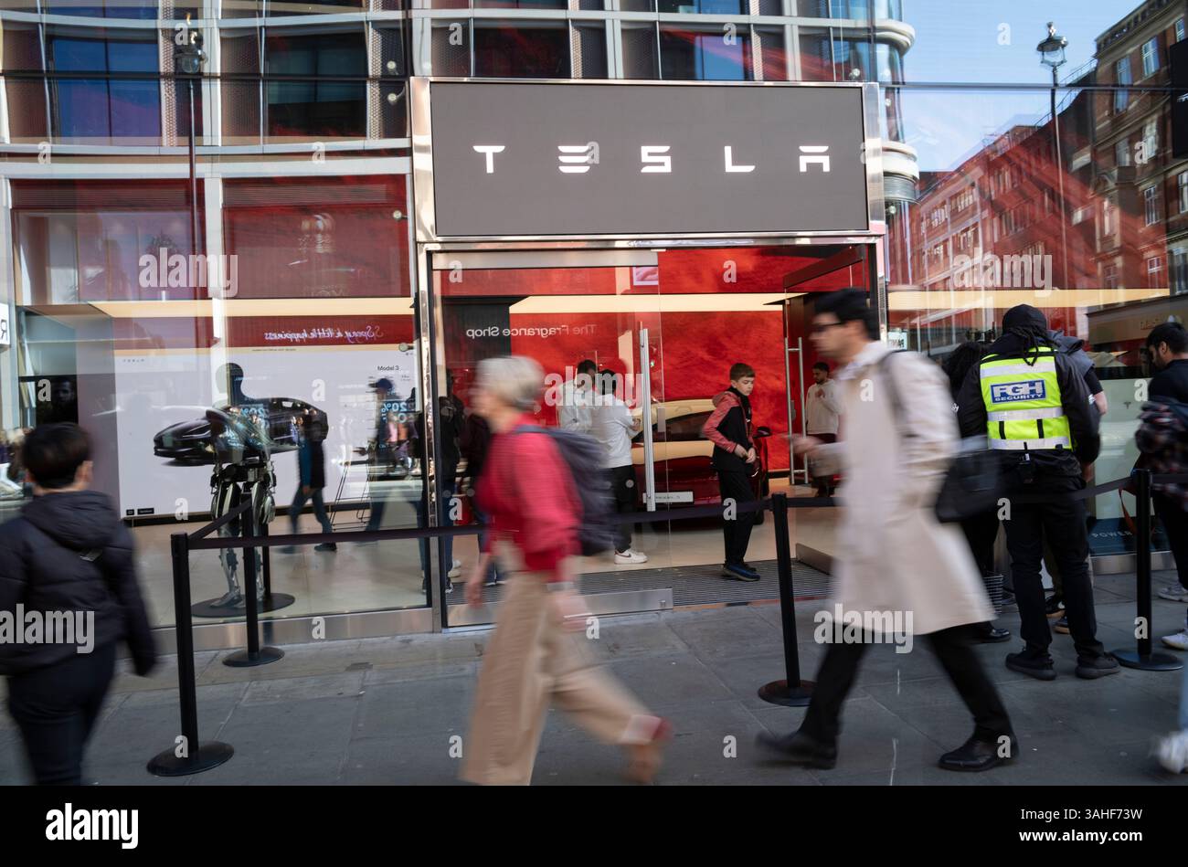 TESLA pop-up store, situated on Oxford Street, in the heart of London's ...