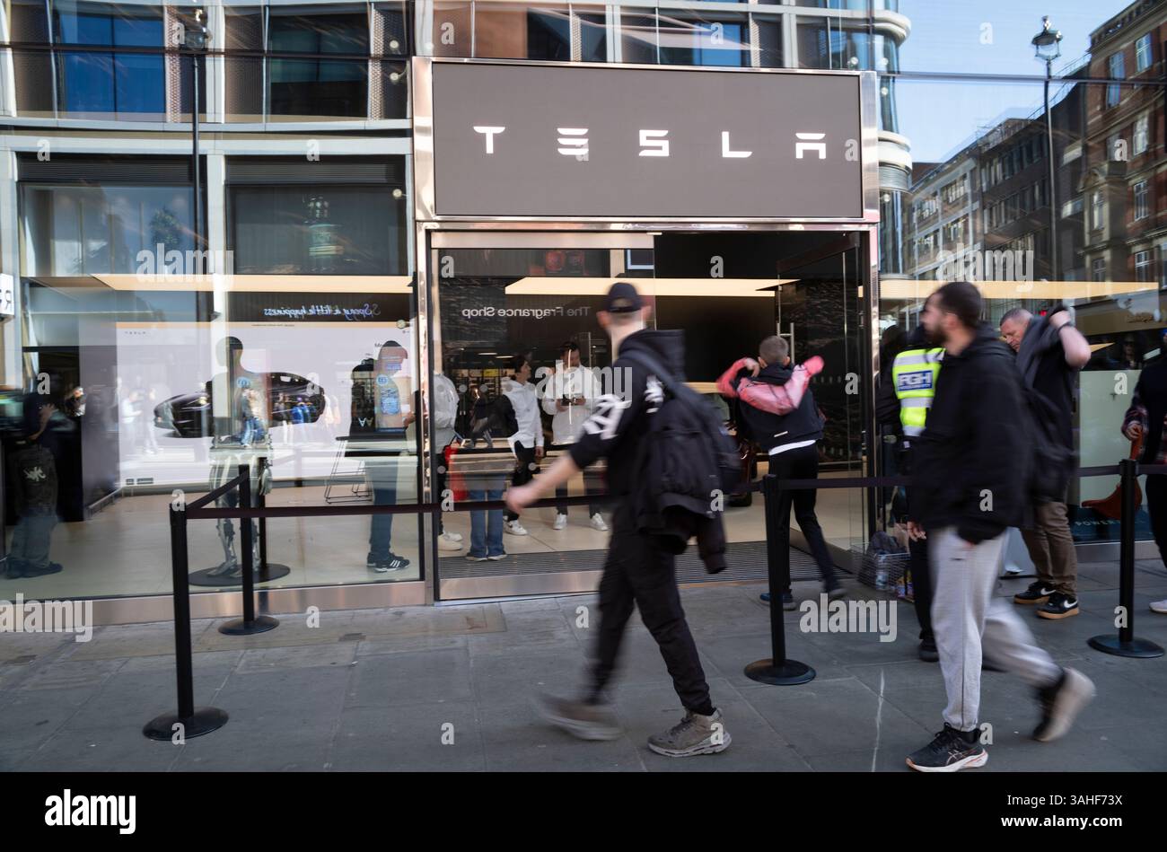 TESLA pop-up store, situated on Oxford Street, in the heart of London's ...