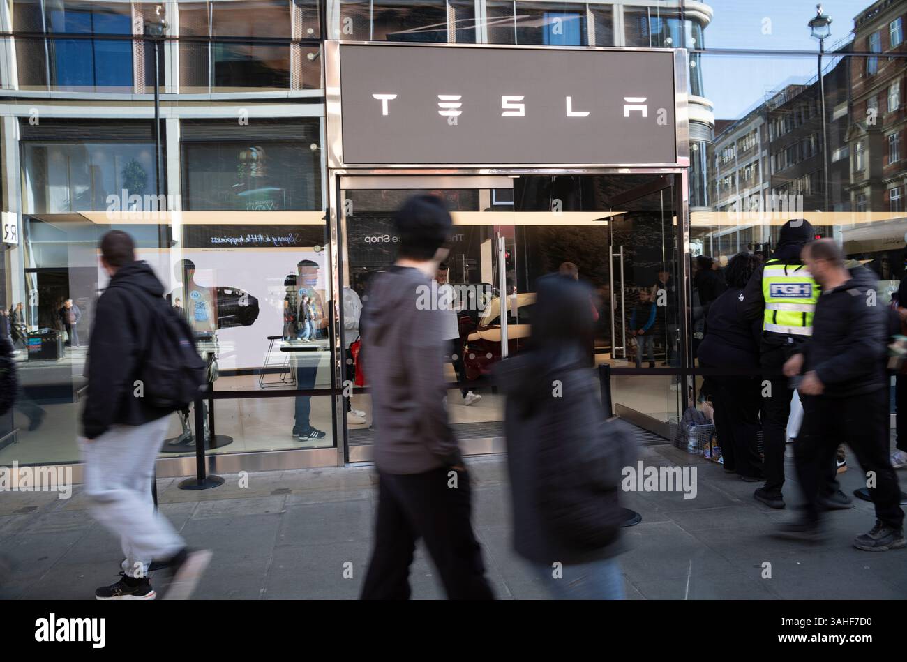TESLA pop-up store, situated on Oxford Street, in the heart of London's ...