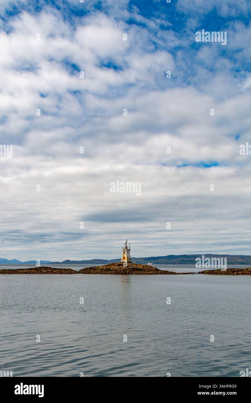 sgeir dhearg lighthouse known as beacon rock near Mallaig harbour on ...