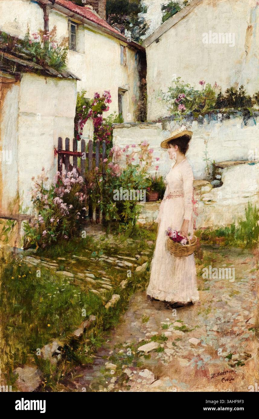 John William Waterhouse, Gathering Summer Flowers in a Devonshire ...