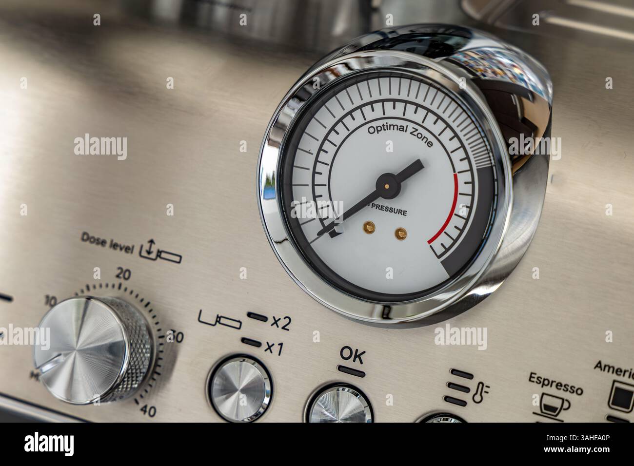 Coffee maker, espresso machine, close-up of the cup and coffee brewing ...
