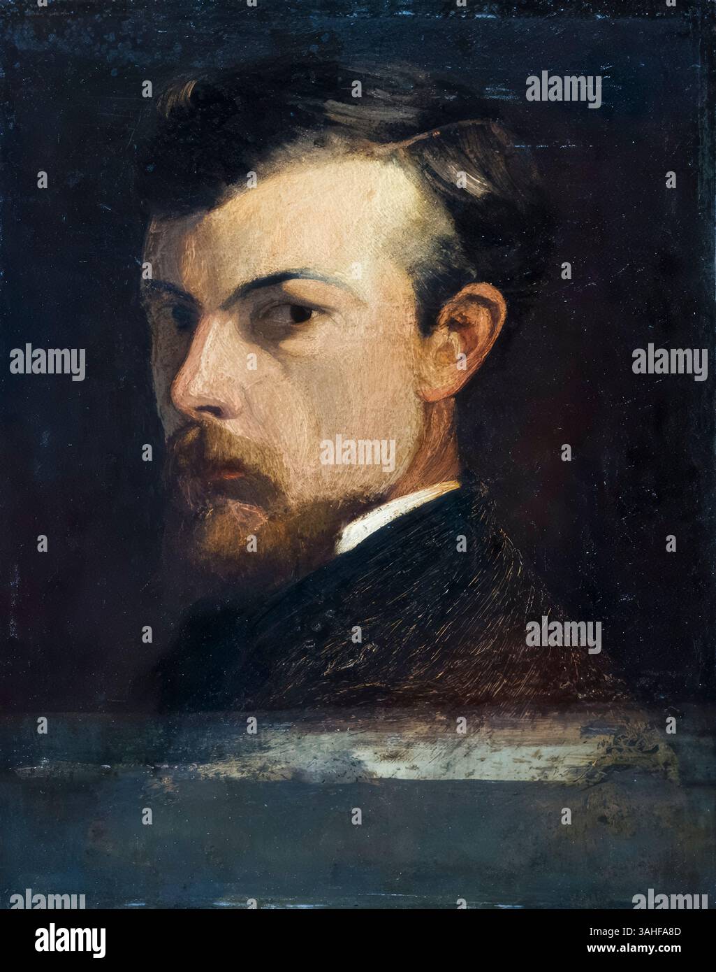 Odilon Redon (1840-1916), self-portrait painting of the French Post ...
