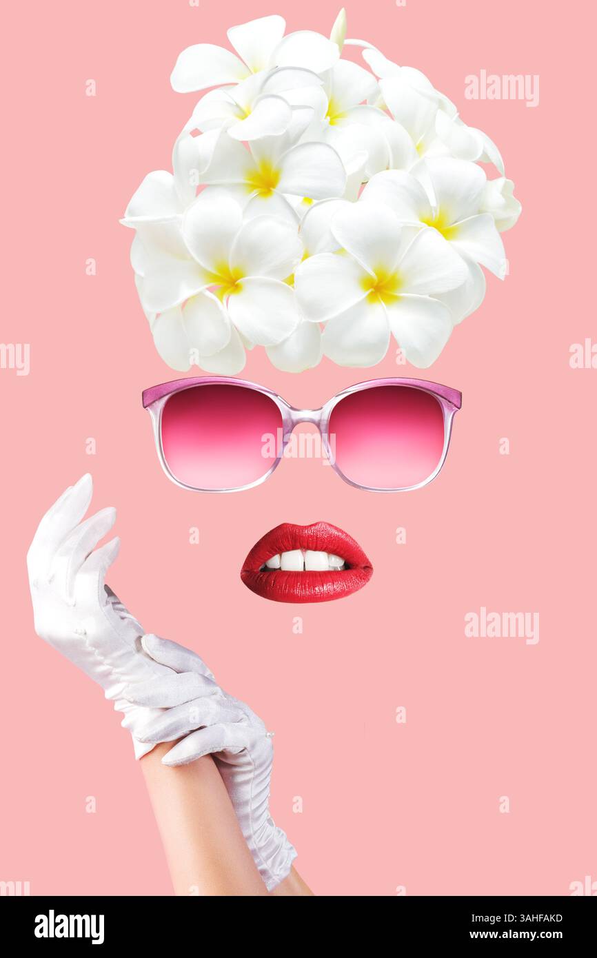 Contemporary art poster collage with pictures and elements of modern ...