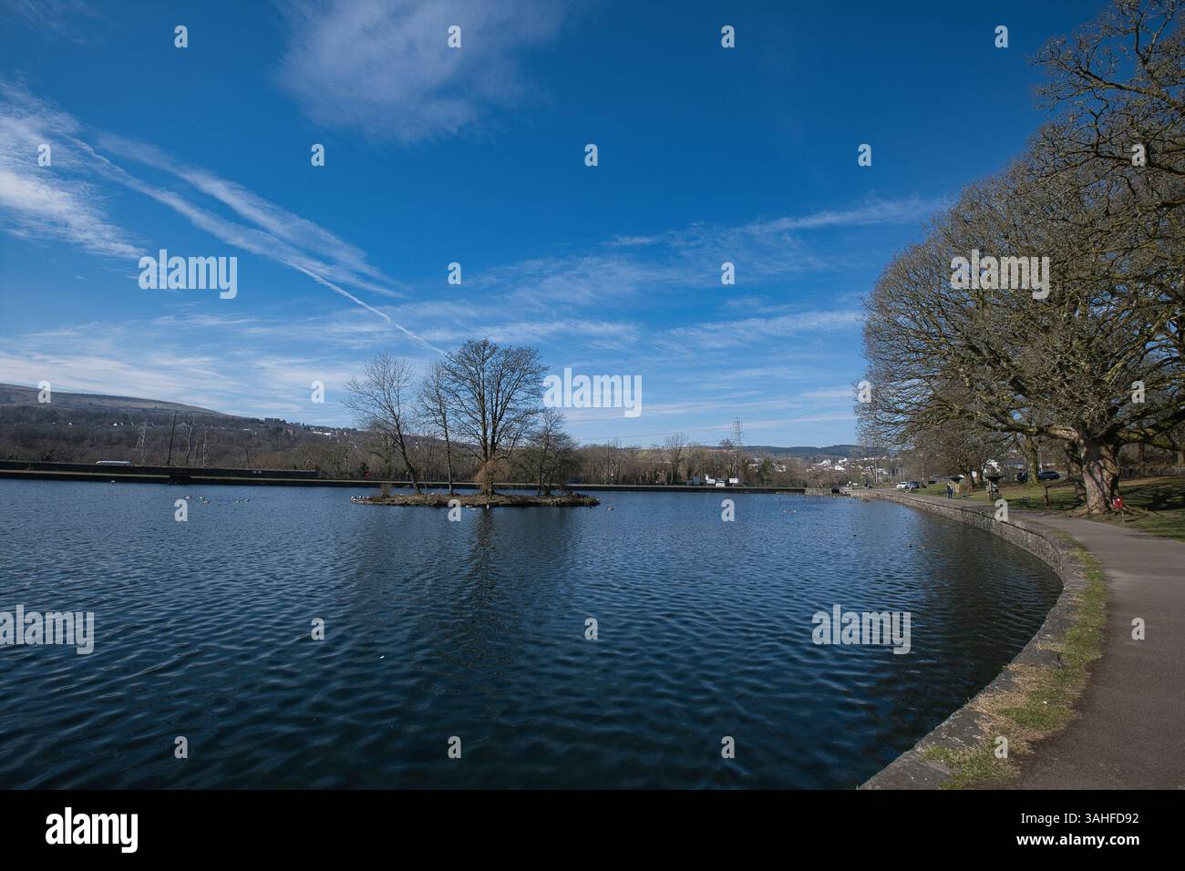 Cyfarthfa castle park lake hi-res stock photography and images - Alamy