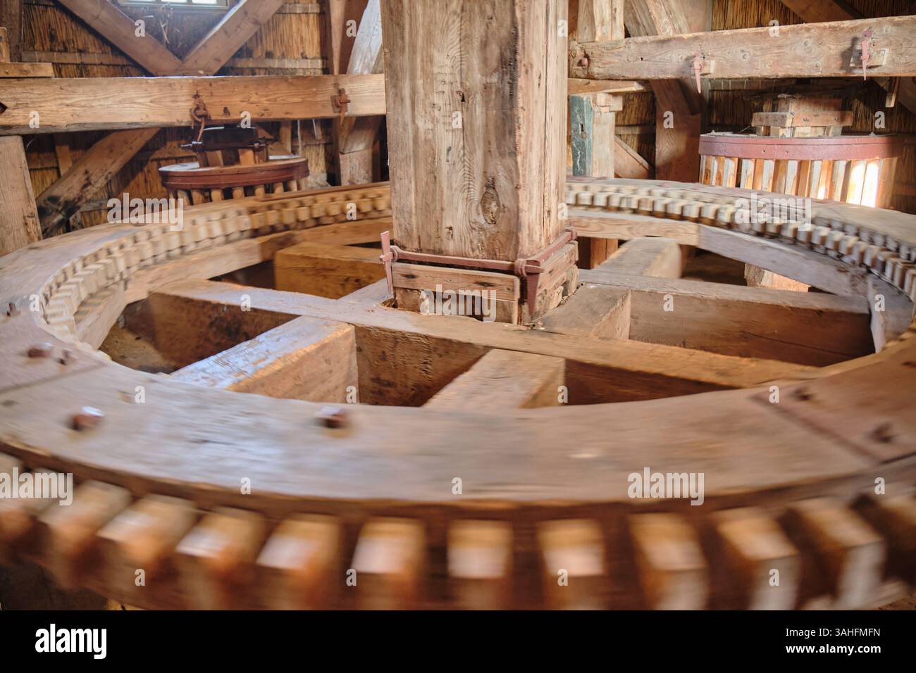 March 10, 2025 - Spijk, Netherlands: Rotating gear wheel driving ...