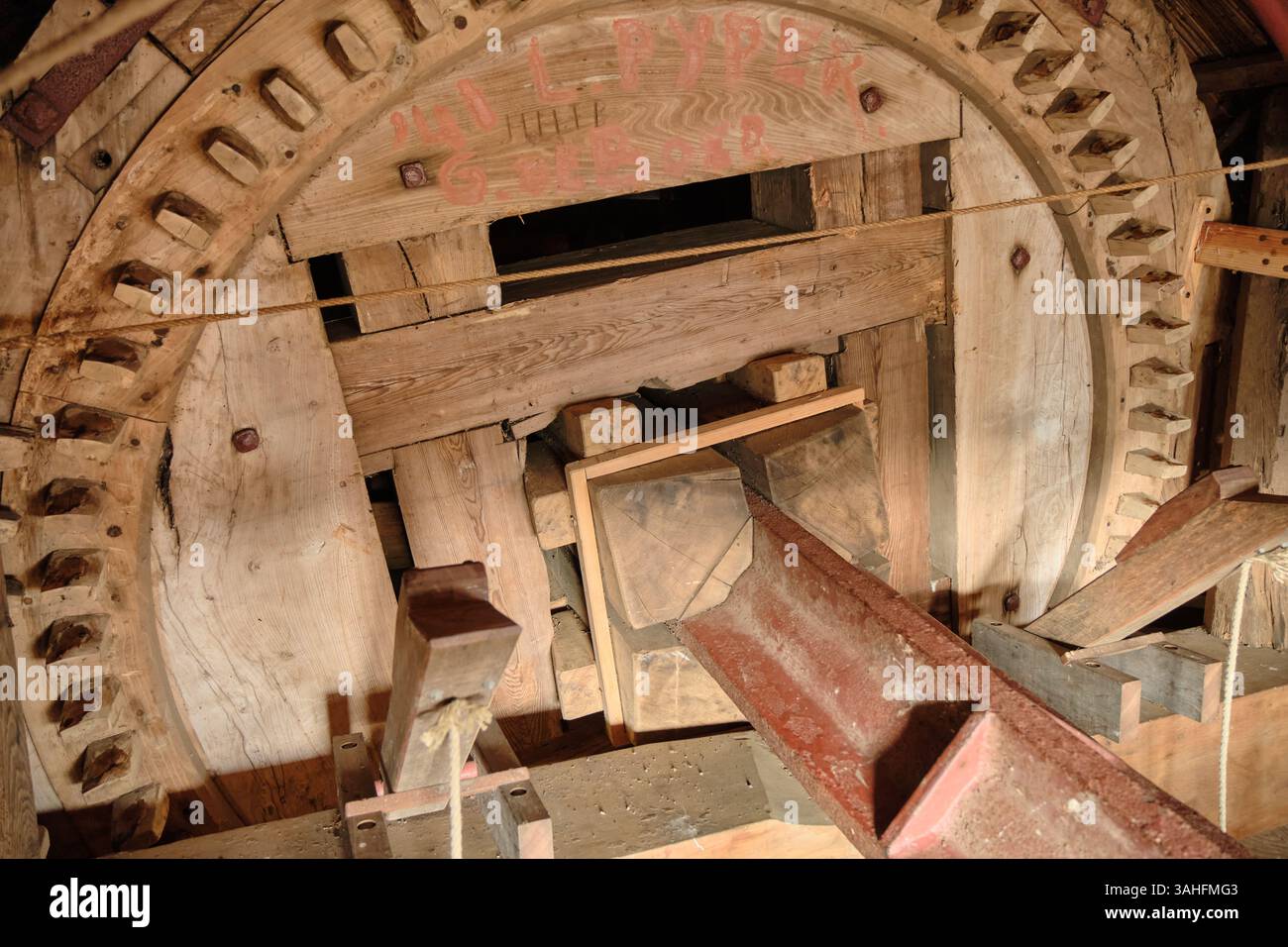 March 10, 2025 - Spijk, Netherlands: Close-up of brake wheel with cast ...