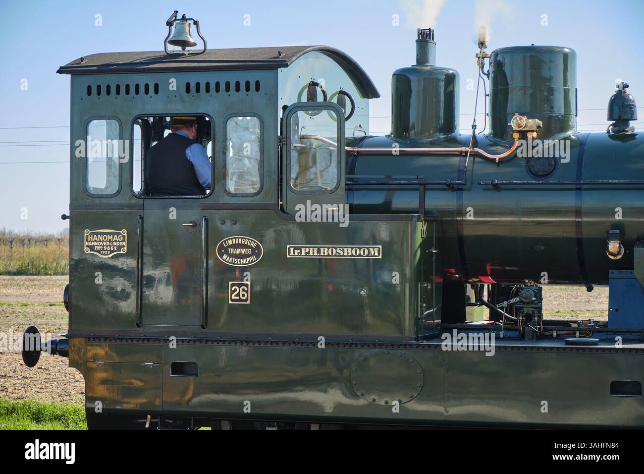 April 8, 2025 – Wognum-Netherlands: Historic steam locomotive LTM 26 in ...