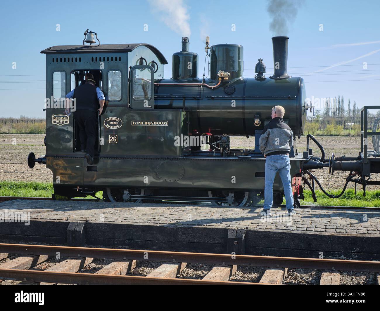 April 8, 2025 – Wognum-Netherlands: Historic steam locomotive LTM 26 in ...
