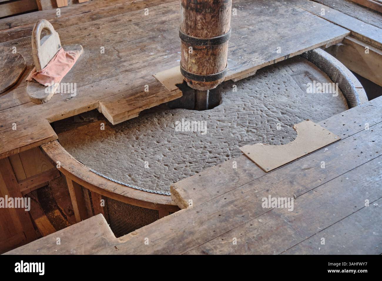 March 10, 2025 - Spijk, Netherlands: Open pelling stone with central ...