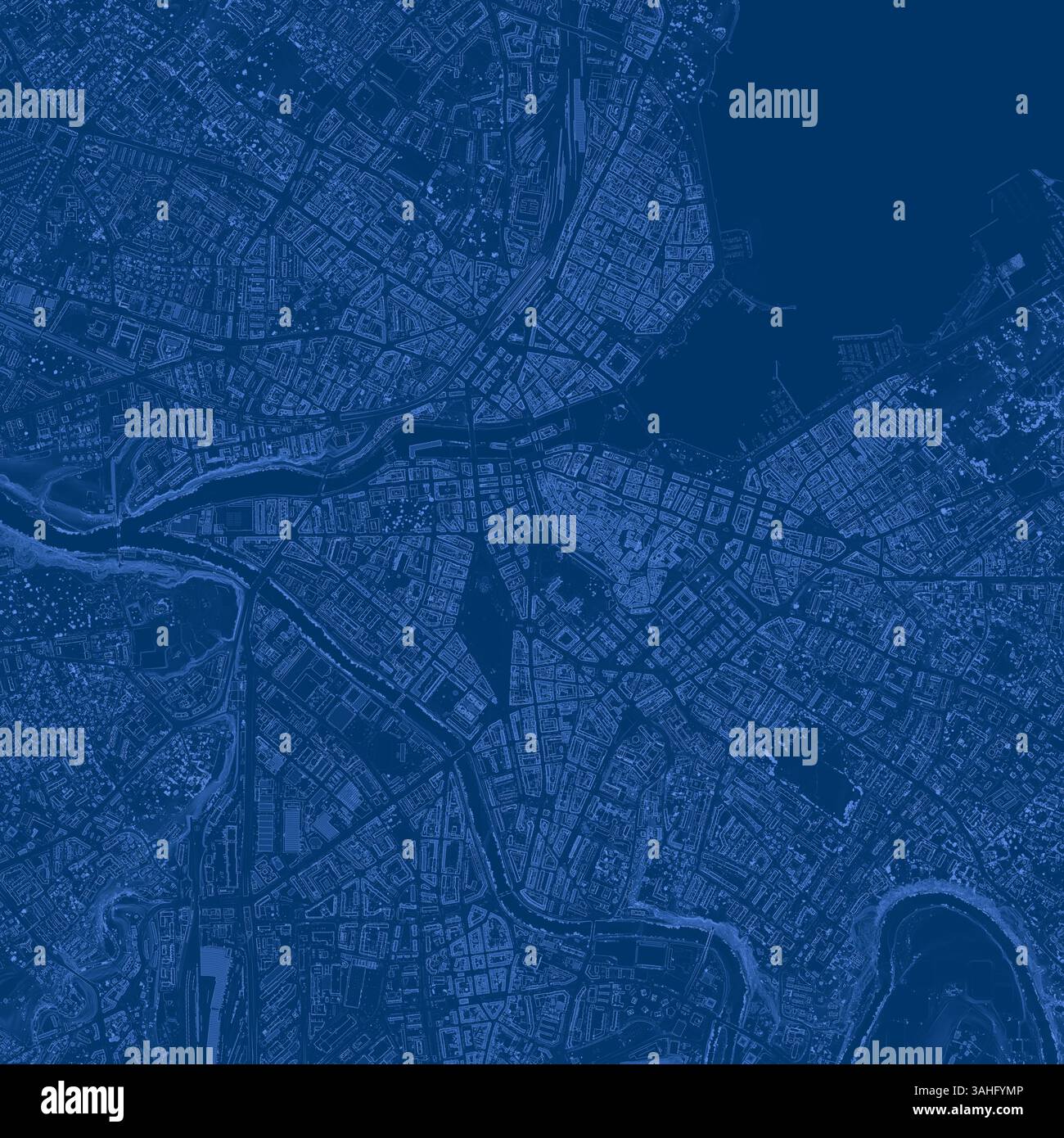Scientific slope model of Geneva with glacier-blue tones. Creative ...