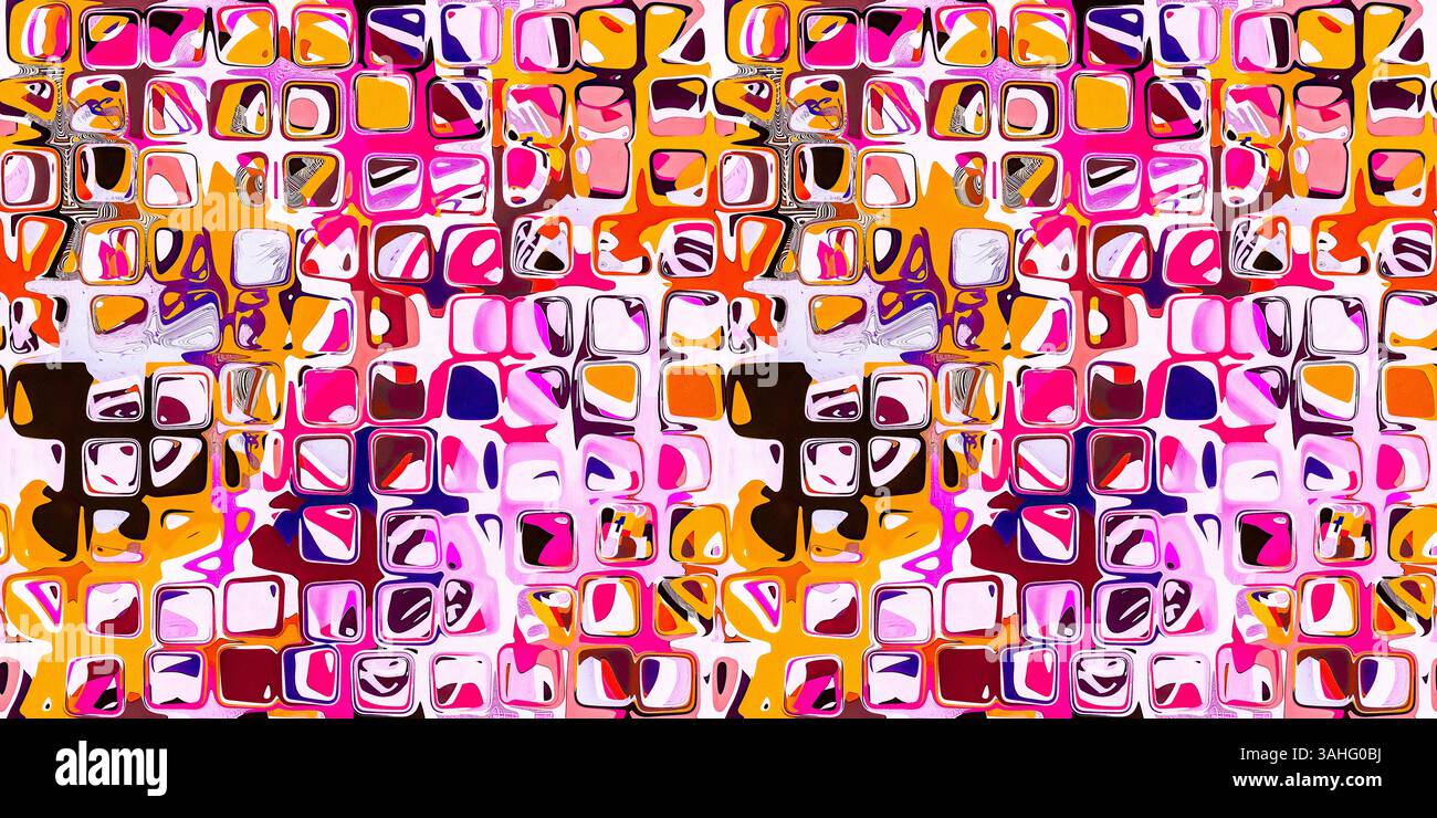 Abstract blotched random mosaic shape square seamless border pattern ...