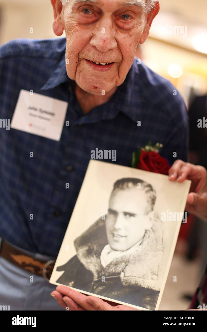 May 18, 2015 - Michigan, MI, U.S. - John Symons, 99, of Northville is ...