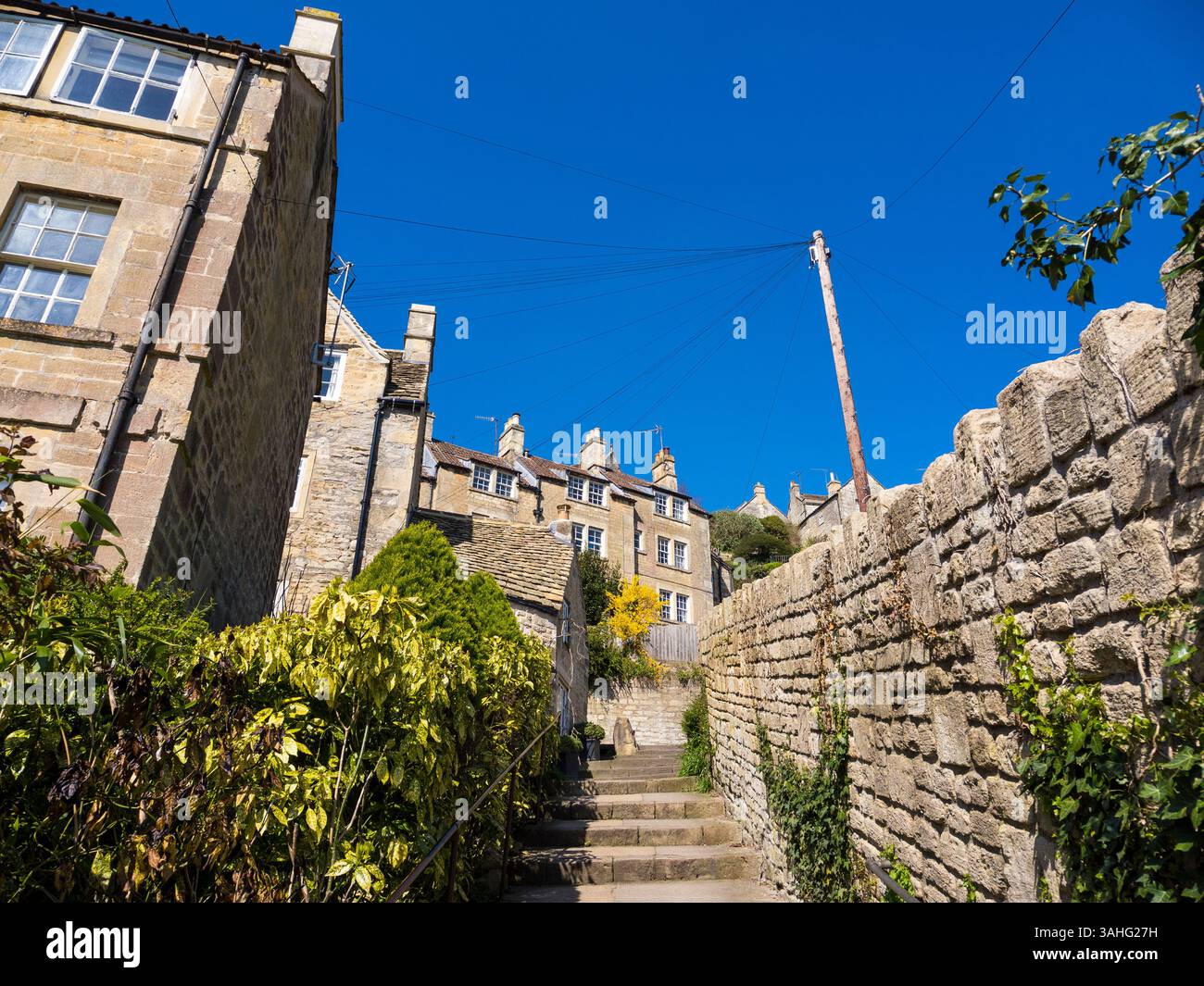 Stone Steps and Sandstone Buildings, Bradford-on-Avon, Wiltshire ...