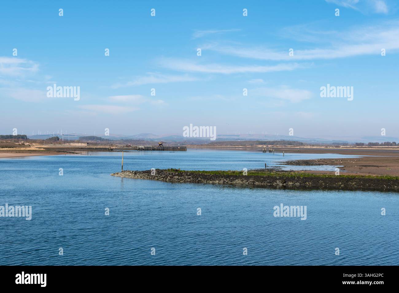 Irvine Harbour North Ayrshire Scotland on a bright but cold day Looking ...