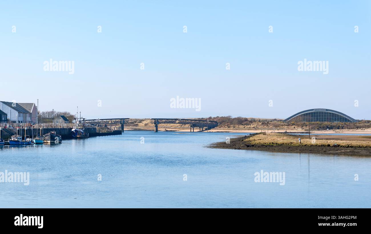 Irvine Harbour North Ayrshire Scotland on a bright but cold day Looking ...